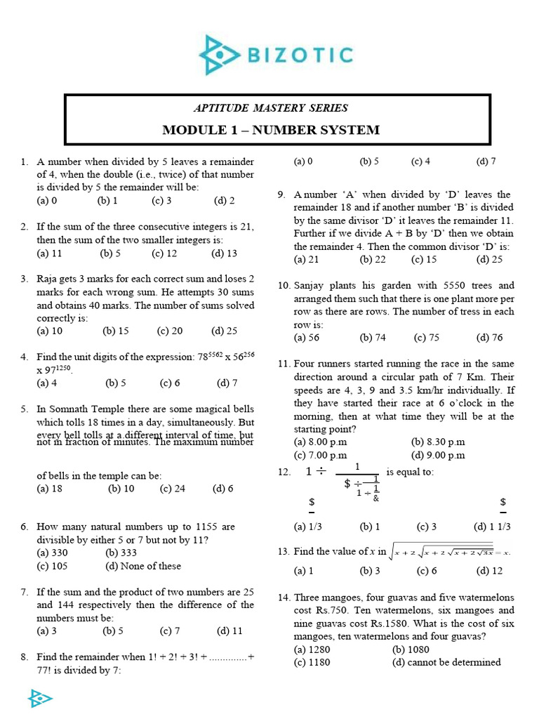 Aptitude_Student Handout | PDF | Interest | Speed