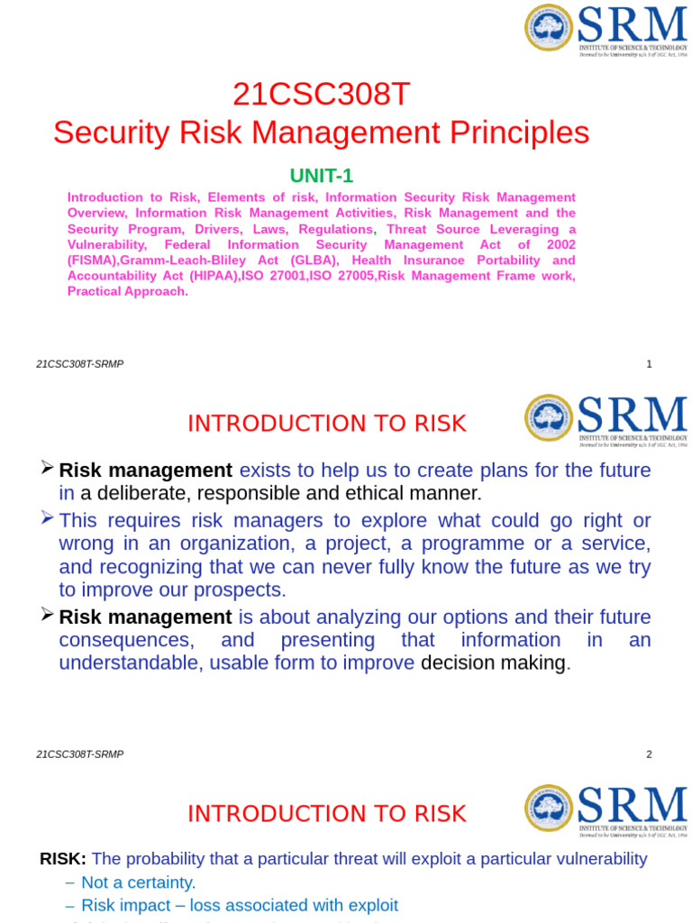 unit 1 | PDF | Risk | Payment Card Industry Data Security Standard