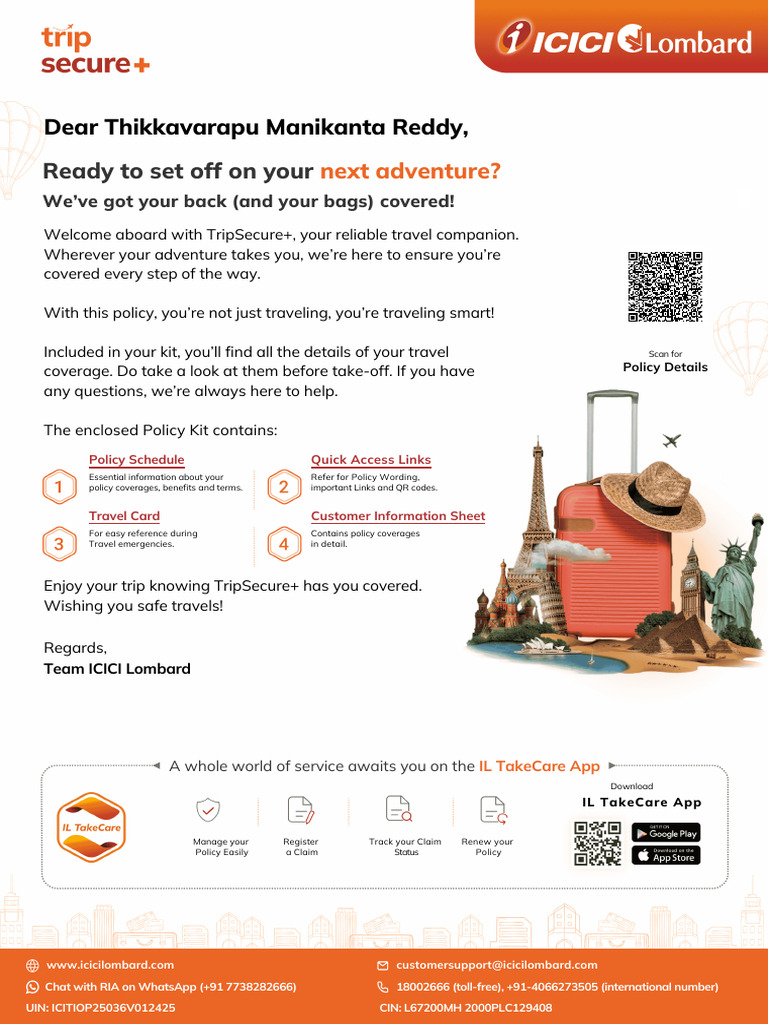 TripSecure+ Travel Insurance Policy | PDF | Insurance | Credit Card