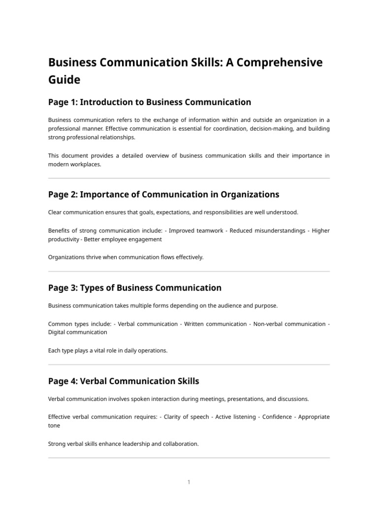 Essential Business Communication Skills Guide | PDF | Communication ...