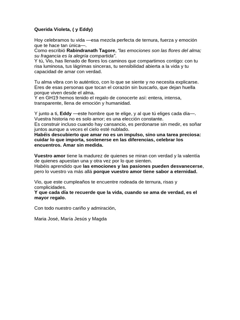 Dedicatoria Carta | PDF