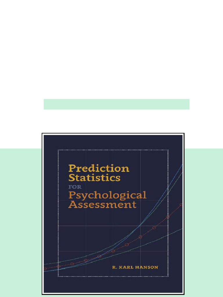 (Ebook) Prediction Statistics for Psychological Assessment by R. Karl ...