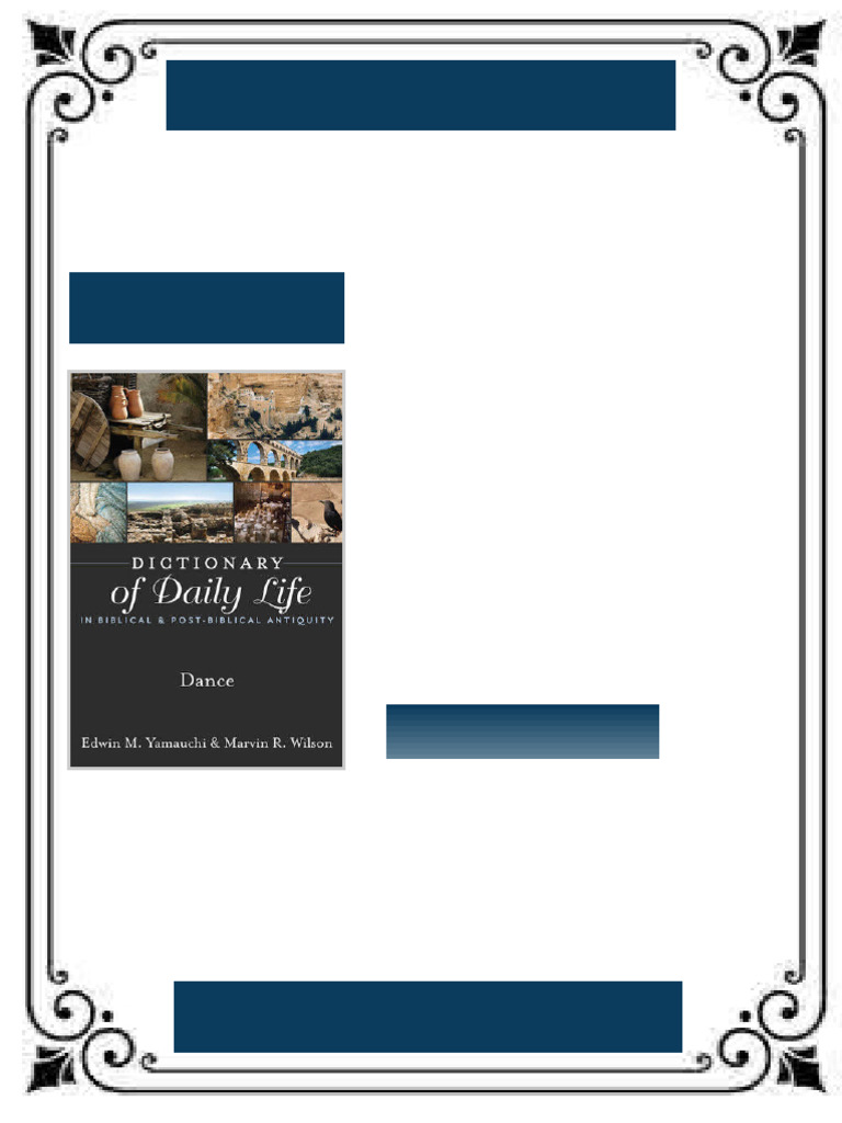 Dictionary of Daily Life in Biblical Post Biblical Antiquity Dance ...