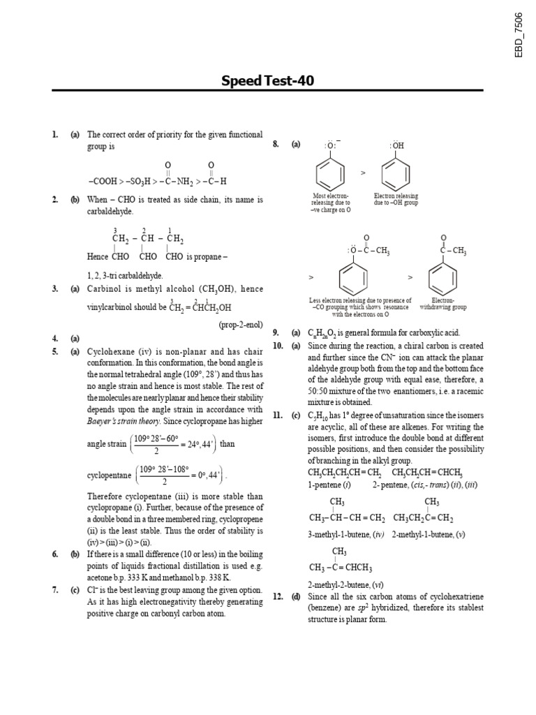 Pages From NTA NEET MAIN 101 Speed Tests | PDF | Alkene | Isomer