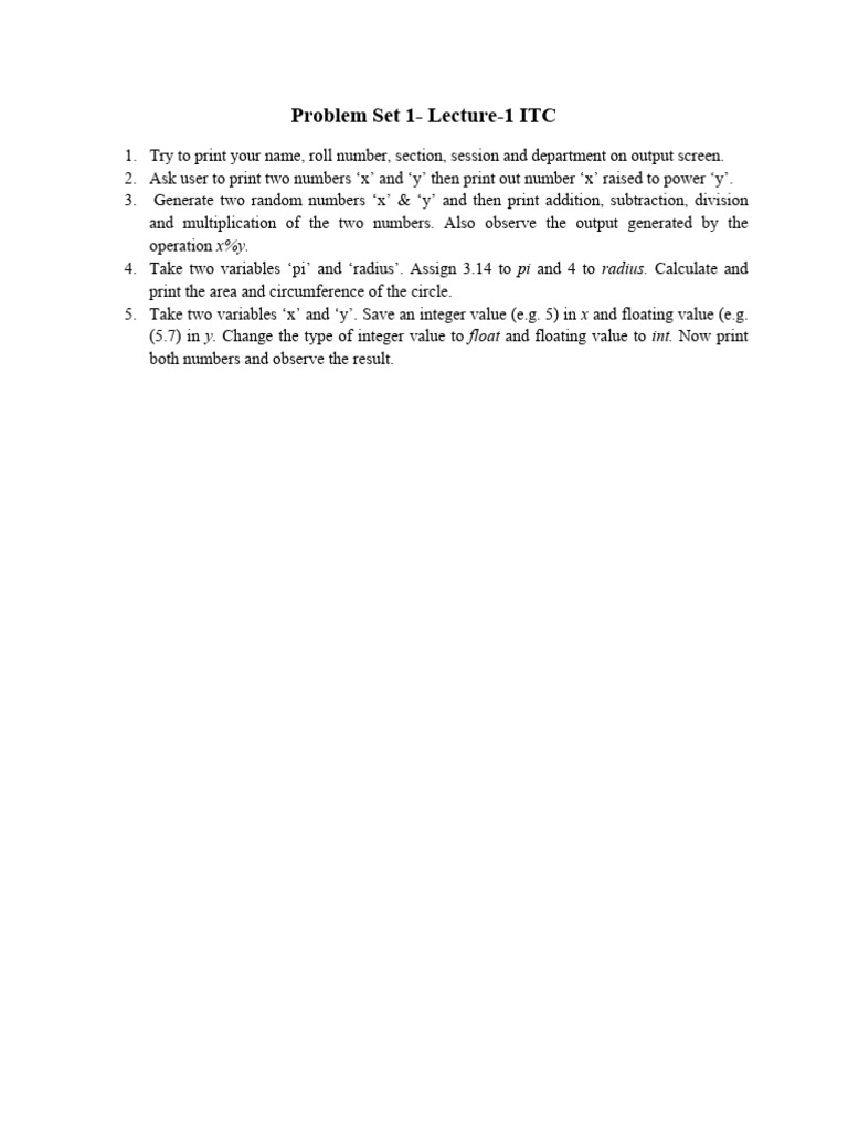 Problem Set 1 | PDF