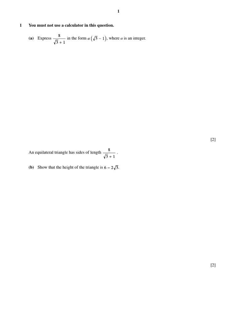 Surds Worksheet | PDF | Area | Triangle