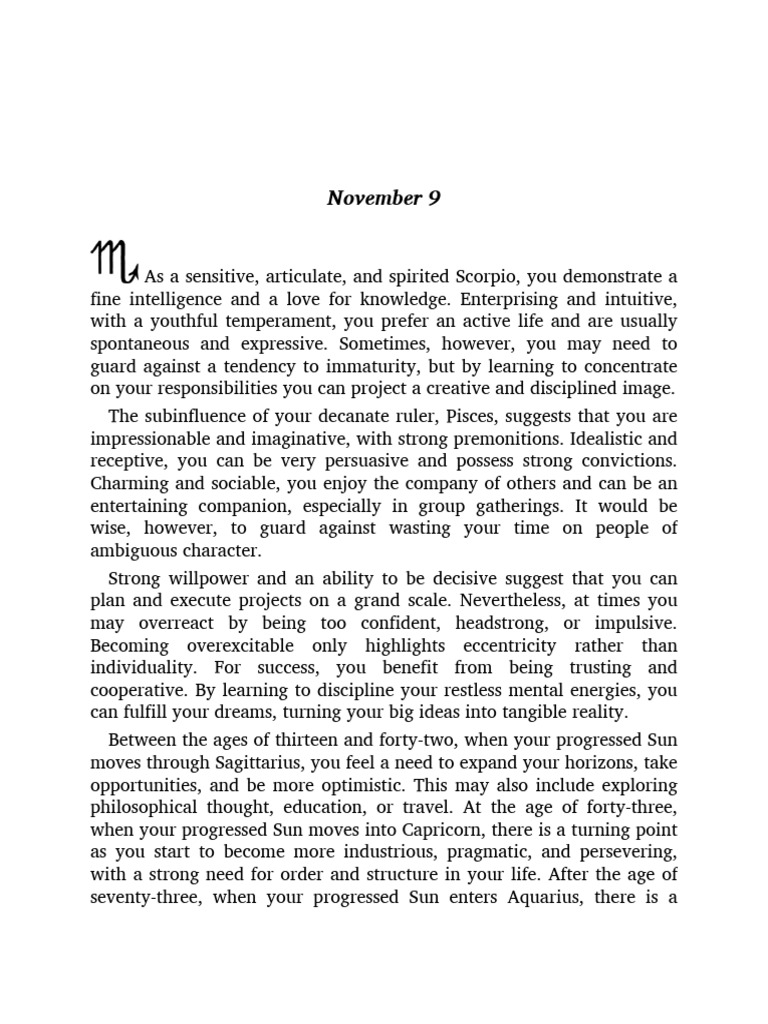 November 9 Birthday | PDF | Stars