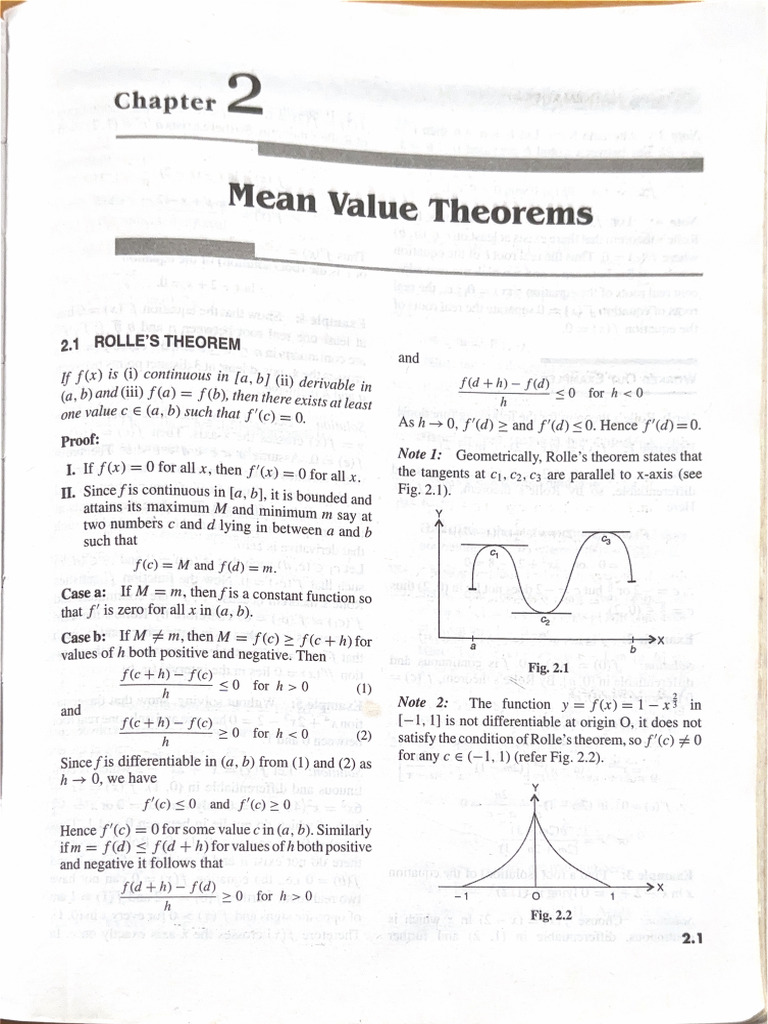 Mean Value Theorems | PDF