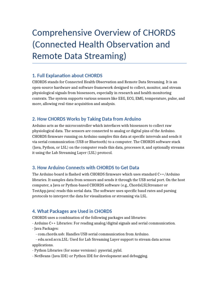 CHORDS: Remote Health Data Streaming | PDF