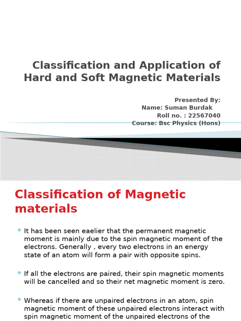 Hard vs. Soft Magnetic Materials Explained | PDF | Magnetism | Magnet