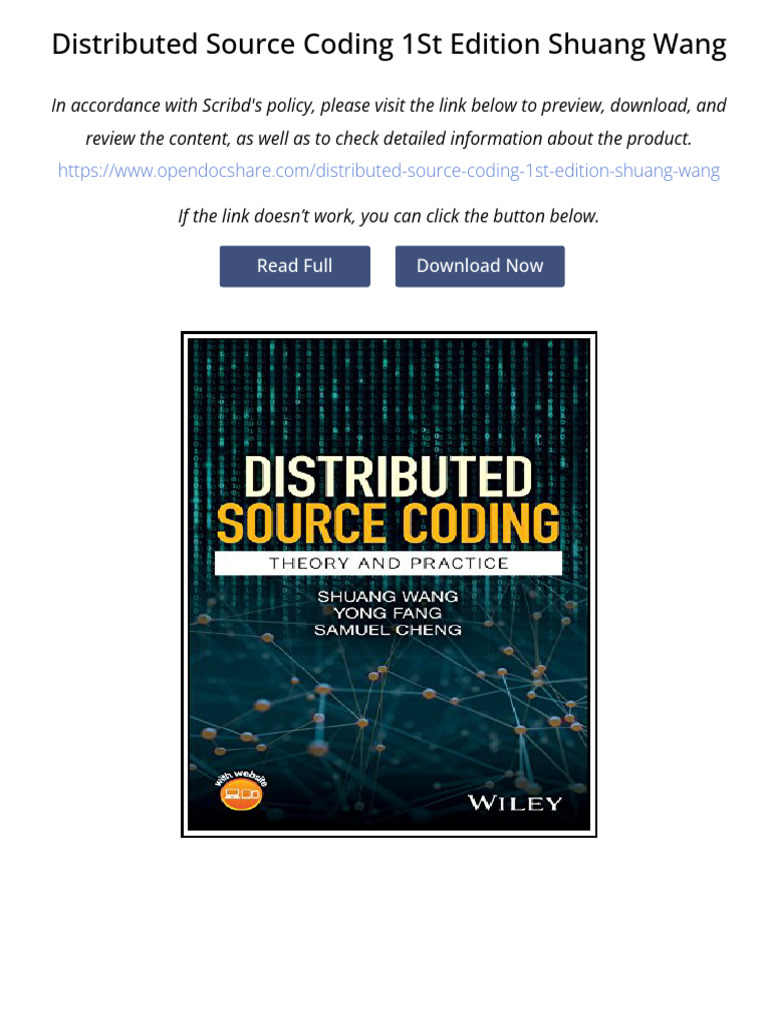 Distributed Source Coding 1st Edition Shuang Wang | PDF