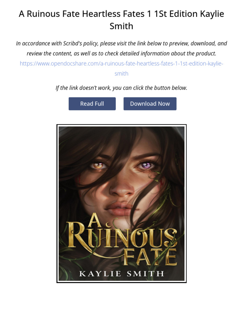 A Ruinous Fate Heartless Fates 1 1st Edition Kaylie Smith digital ...