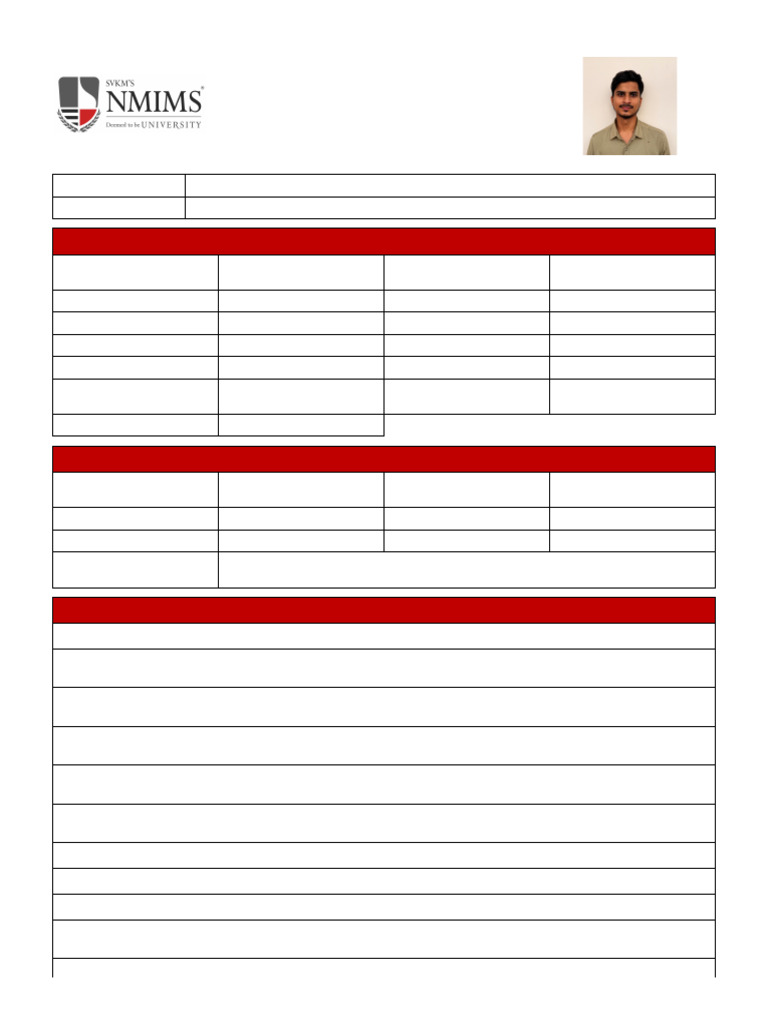 MBA Application Form for Mr. Hashir Khan | PDF