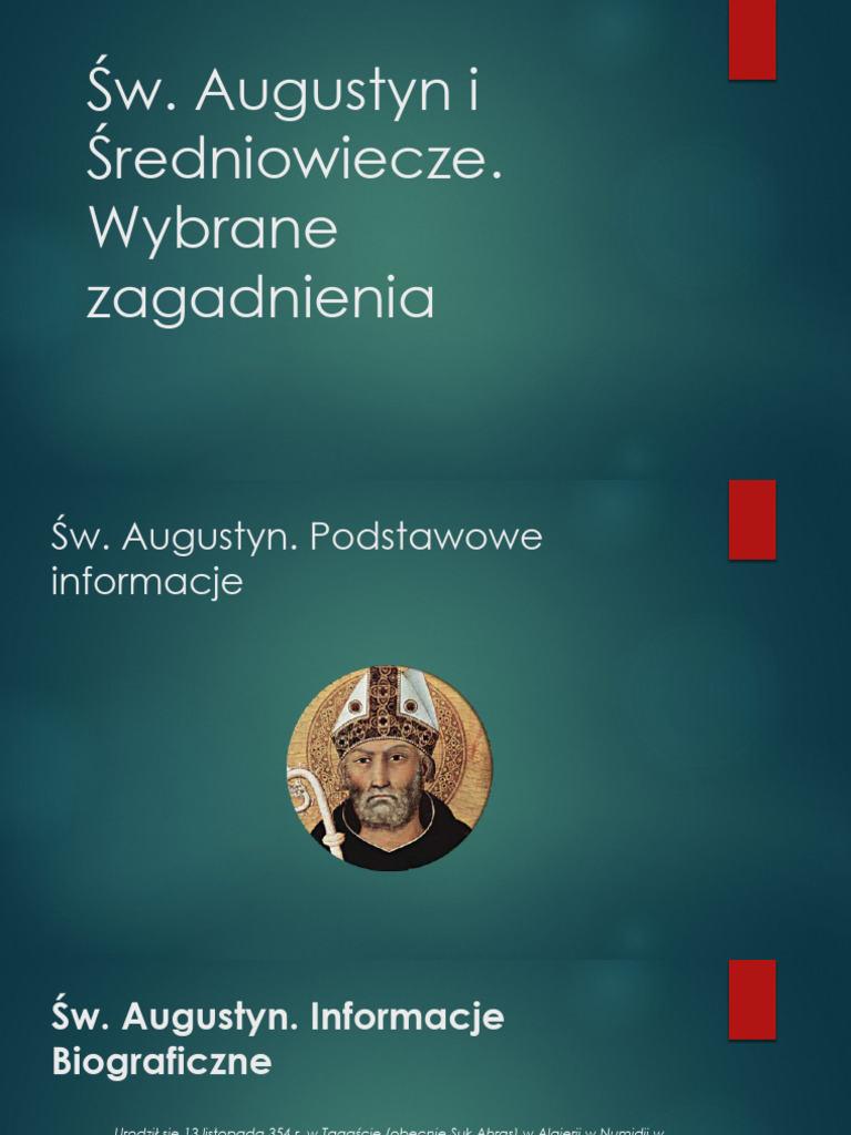 Św. Augustyn I Średniowiecze, 2020 | PDF