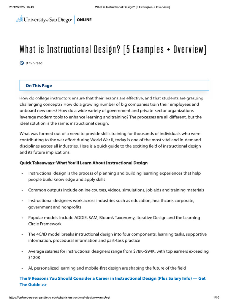 What is Instructional Design | PDF