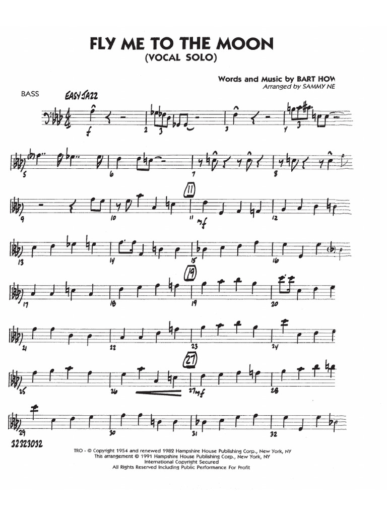 Fly Me to the Moon Bass | PDF