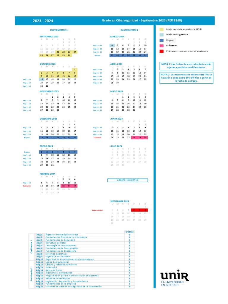 Calendario 1 | PDF | Informática | Ciencias de la Computación