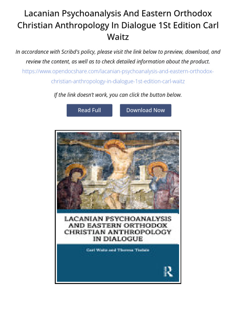 Lacanian Psychoanalysis and Eastern Orthodox Christian Anthropology in ...