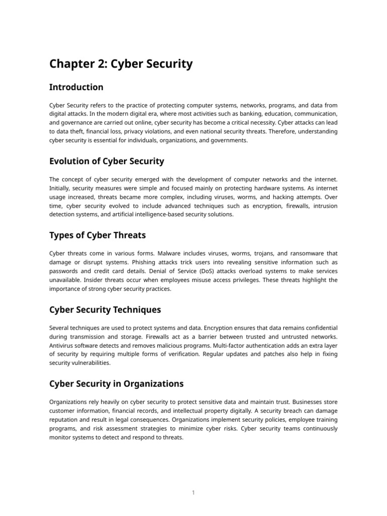 Chapter 2 – Cyber Security | PDF | Security | Computer Security