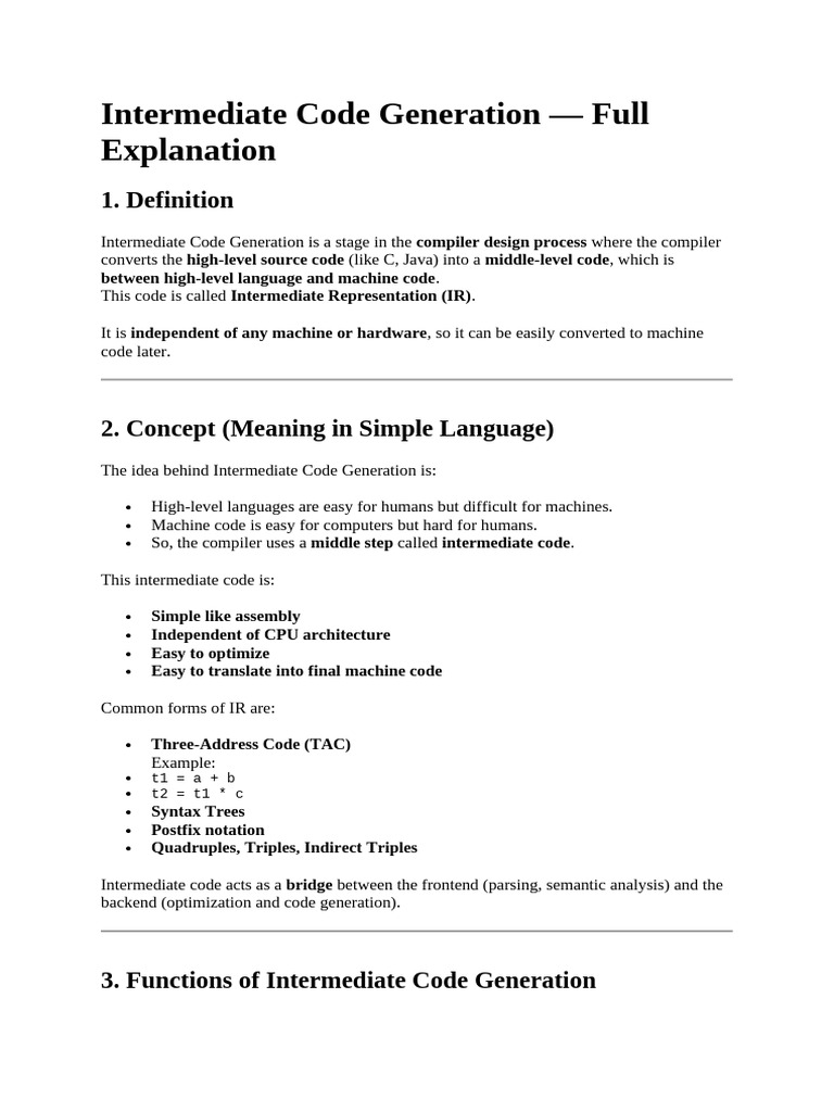 Intermediate Code Generation | PDF | Program Optimization | Compiler