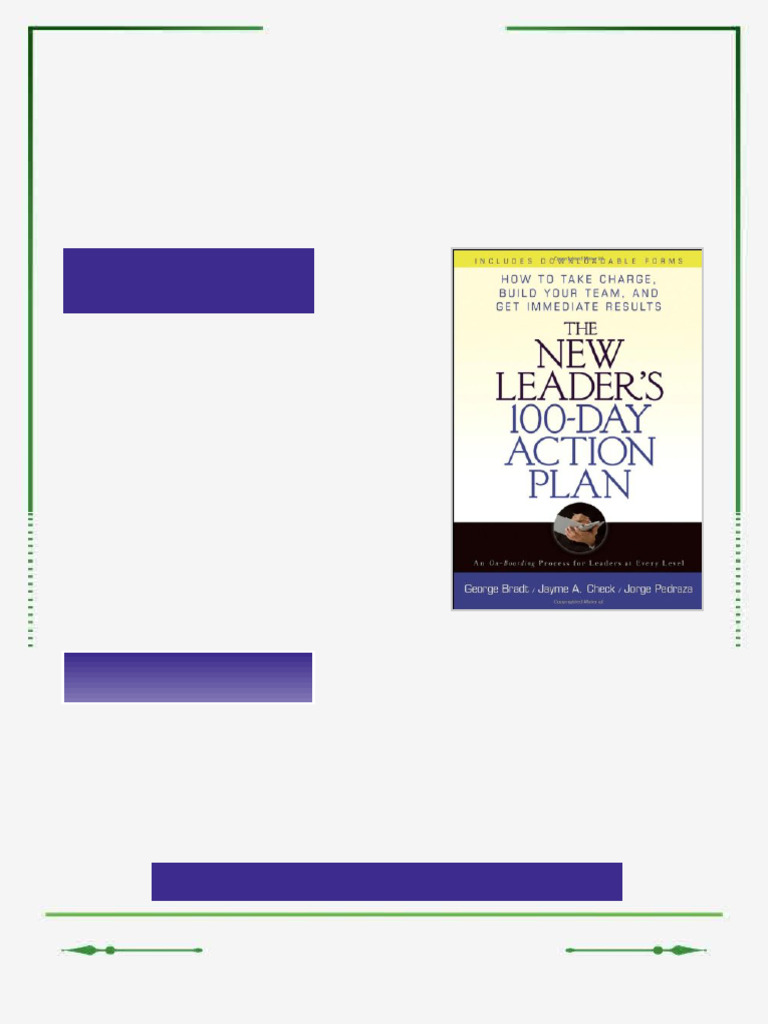 The New Leaders 100 Day Action Plan How to Take Charge Build Your Team ...