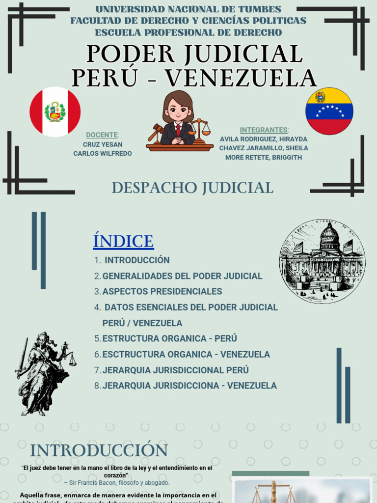Estructura del Poder Judicial en Perú y Venezuela | PDF | Judicaturas ...