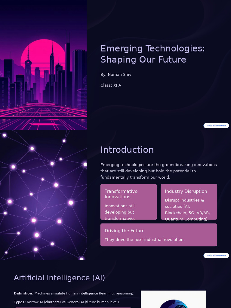 Emerging Technologies Shaping Our Future | PDF