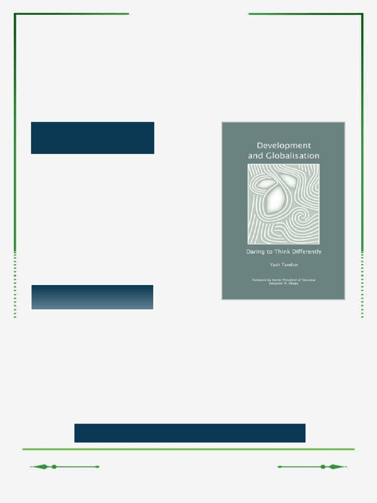 Development and Globalisation Daring to Think Differently 2nd Edition ...