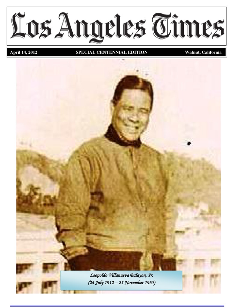 Leopoldo v. Balayon Sr. Centennial Bulletin | PDF