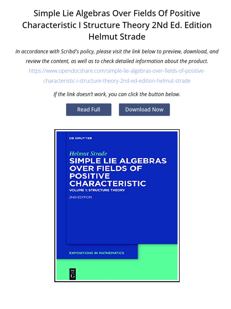 Simple Lie Algebras over Fields of Positive Characteristic I Structure ...