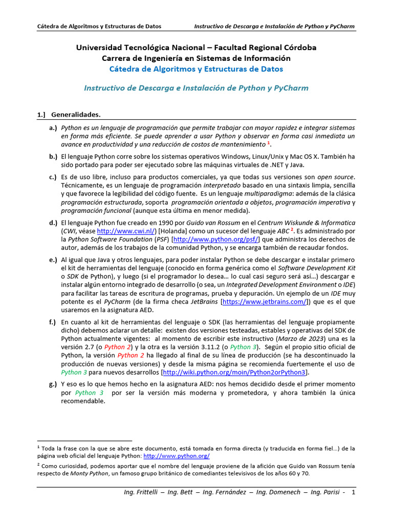 Instructivo Instalación Python - PyCharm [2023] | PDF | Python ...