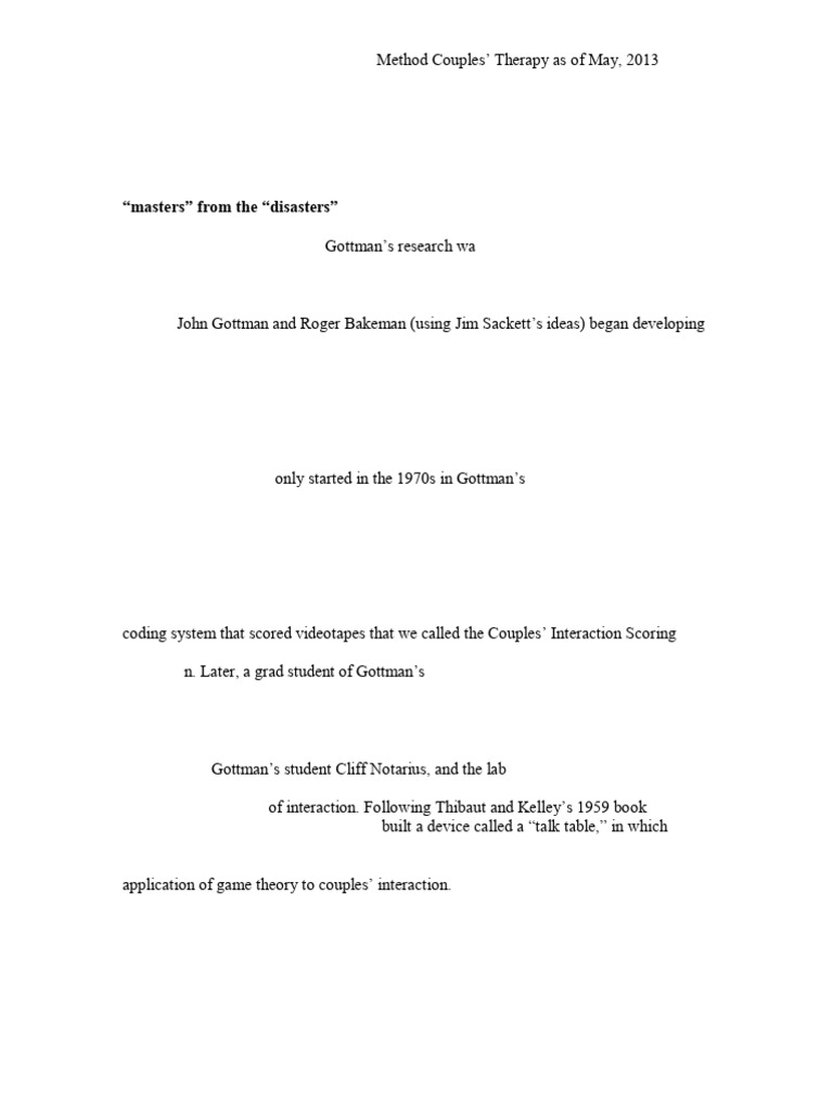 Empirical Basis For Gottman Method Therapy May2013 | PDF | Psychology ...