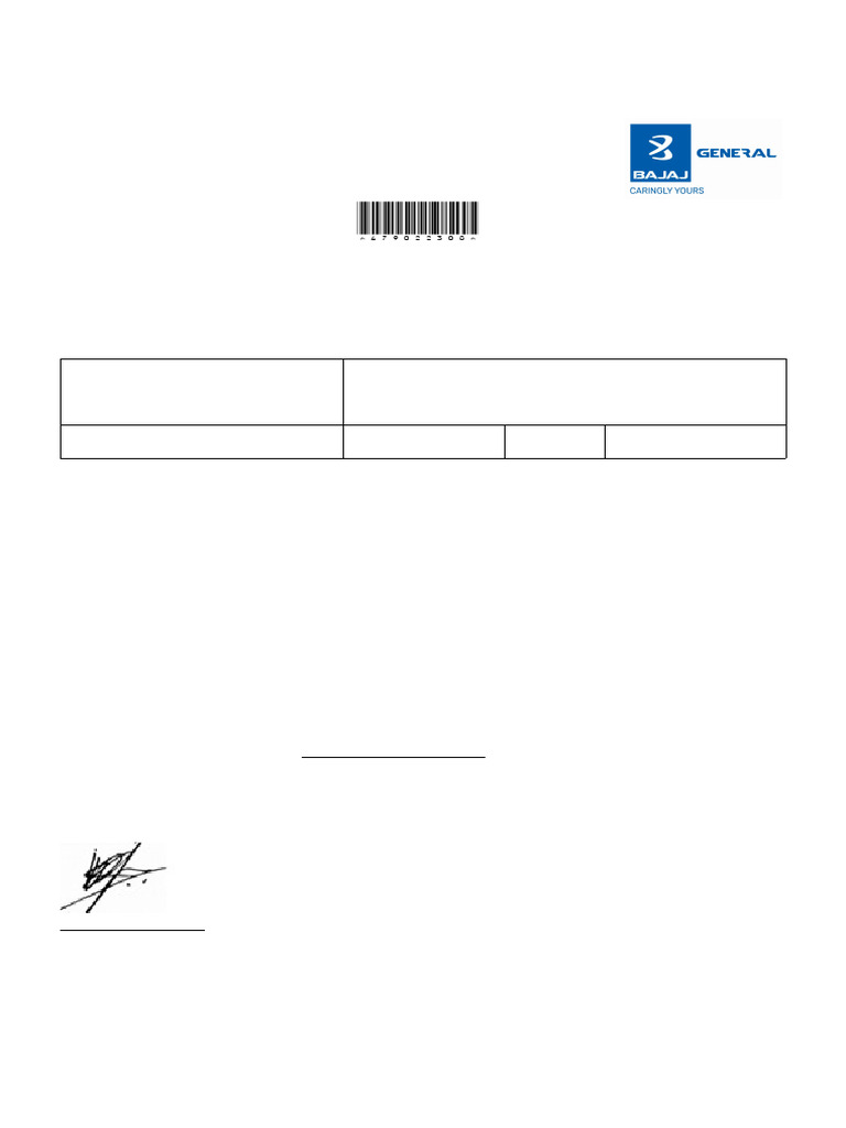 Bajaj General Insurance Policy Details | PDF | Insurance | Vehicle ...