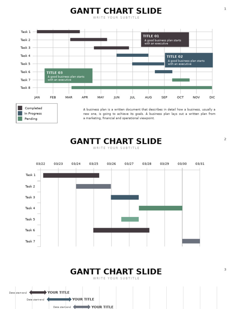 Gantt Slides V1 Powerpoint Template | PDF