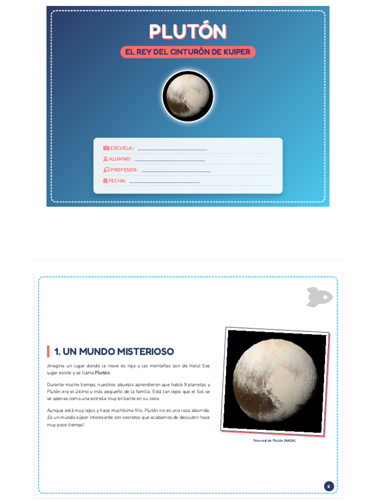 Misión Plutón_ Documento Imprimible | PDF | Plutón | Planetas