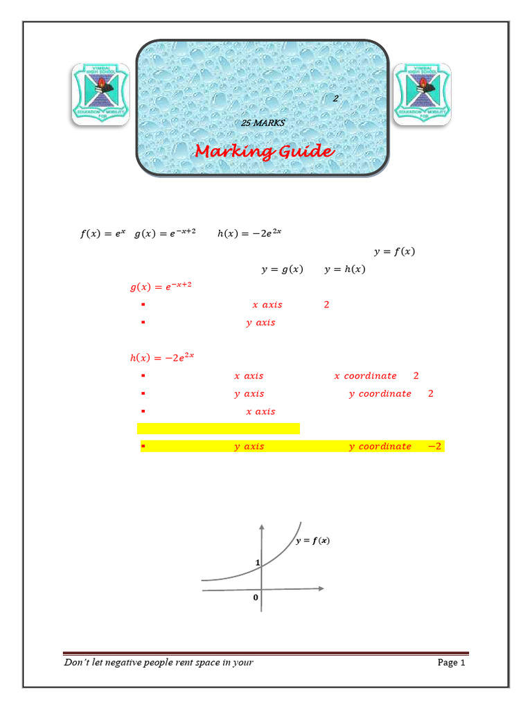 Answers - Graphs and Transformations Practice Set 2 | PDF | Geometry ...