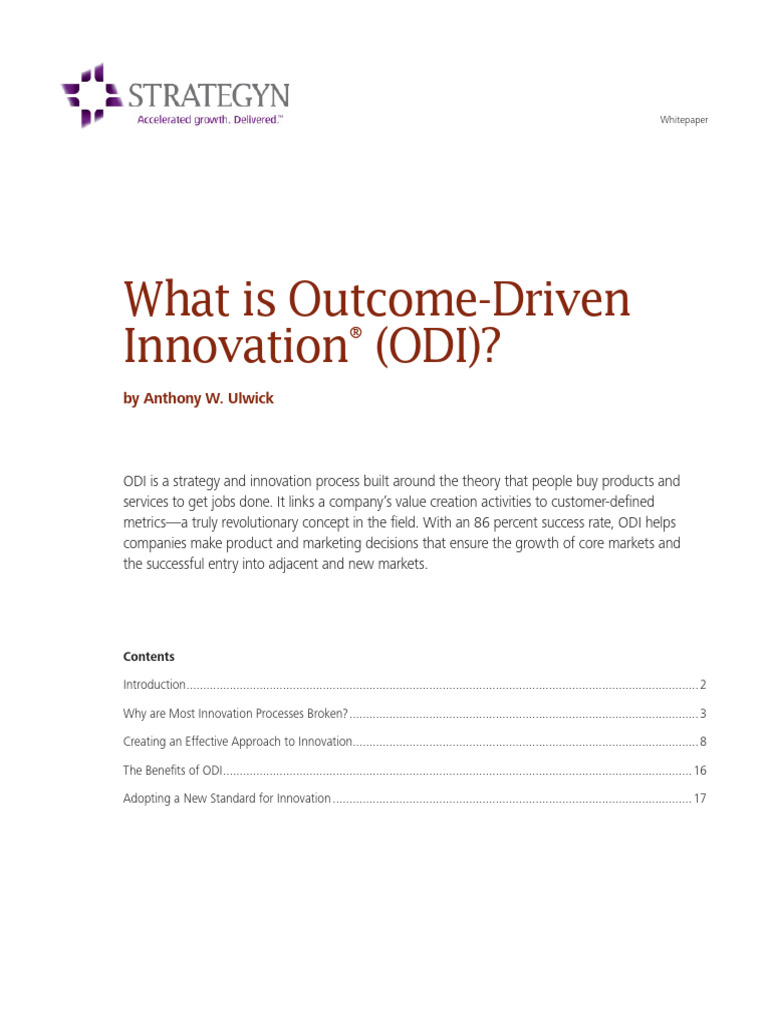 Understanding Outcome-Driven Innovation® | PDF | Innovation | Evaluation
