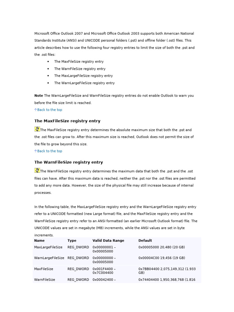 How 2 Increase Outlook Size | PDF | Windows Registry | System Software