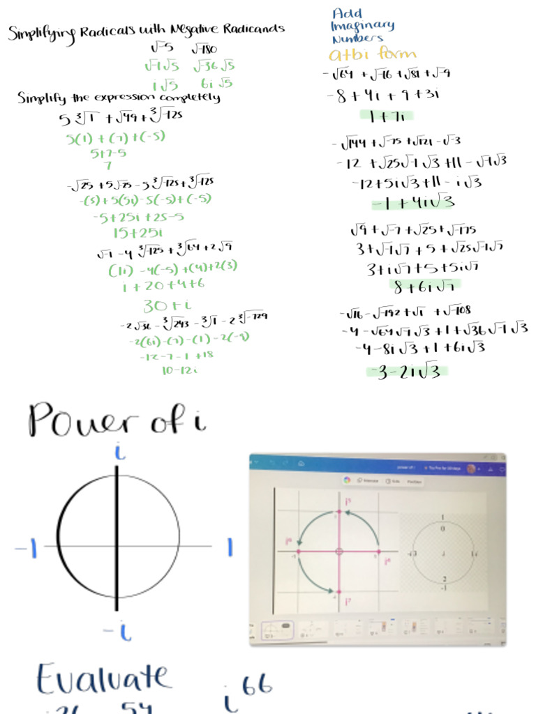 Complex Numbers, Roots, Imaginary Numbers, Discriminant | PDF