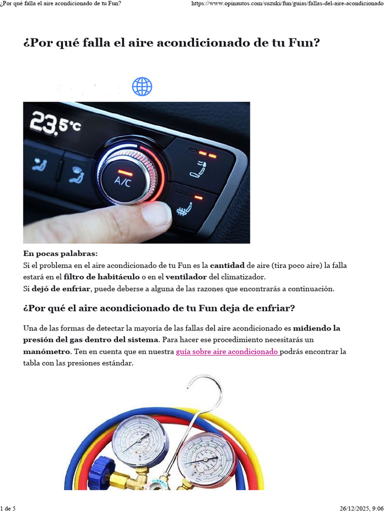 Por Qué Falla El Aire Acondicionado de Tu Fun | PDF | Presión | Aire ...