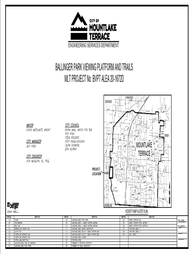 Ballinger Park Viewing Platform and Trails PLANS 1-01-41 | PDF | Earth ...