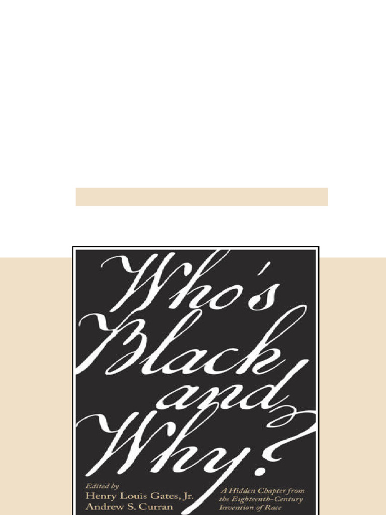 (Ebook) Who's Black and Why? : A Hidden Chapter from the Eighteenth ...