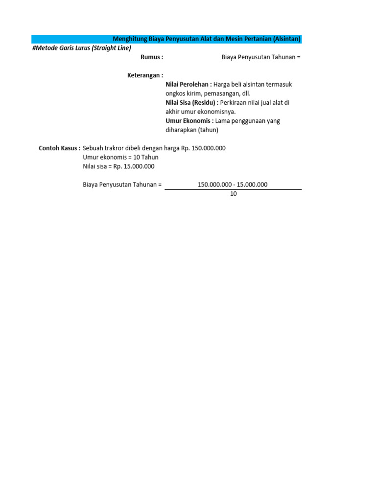 Menghitung Penyusutan Alsintan Pertanian | PDF