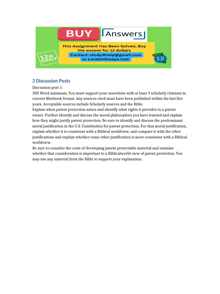 2 Discussion Posts | PDF
