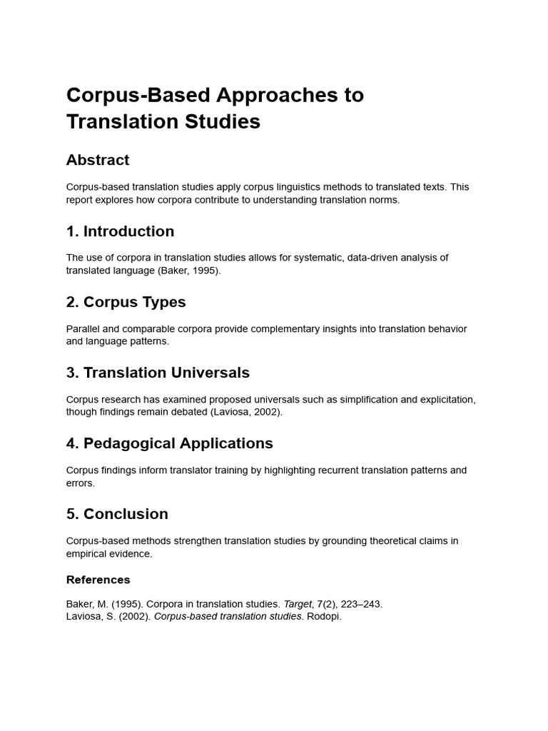 Corpus-Based Approaches to Translation Studies | PDF