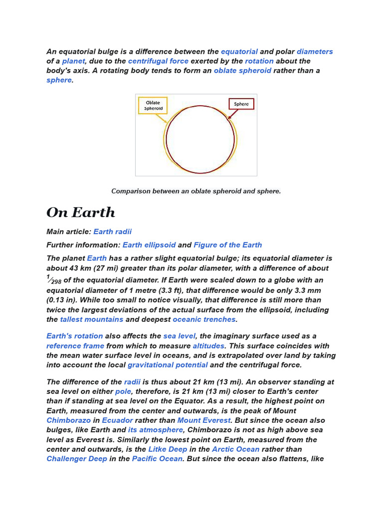 Equatorial bulge | PDF | Physical Sciences | Astronomy