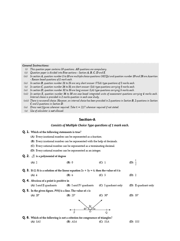 1. CBSE 9th MATHS SAMPLE PAPER | PDF | Numbers | Sphere