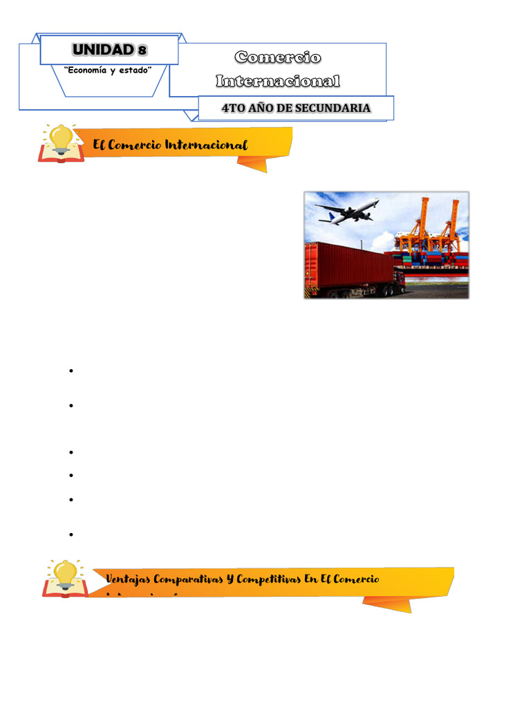 FICHA DE ACTIVIDAD CCSS 4°- | PDF | El comercio internacional | Ventaja ...