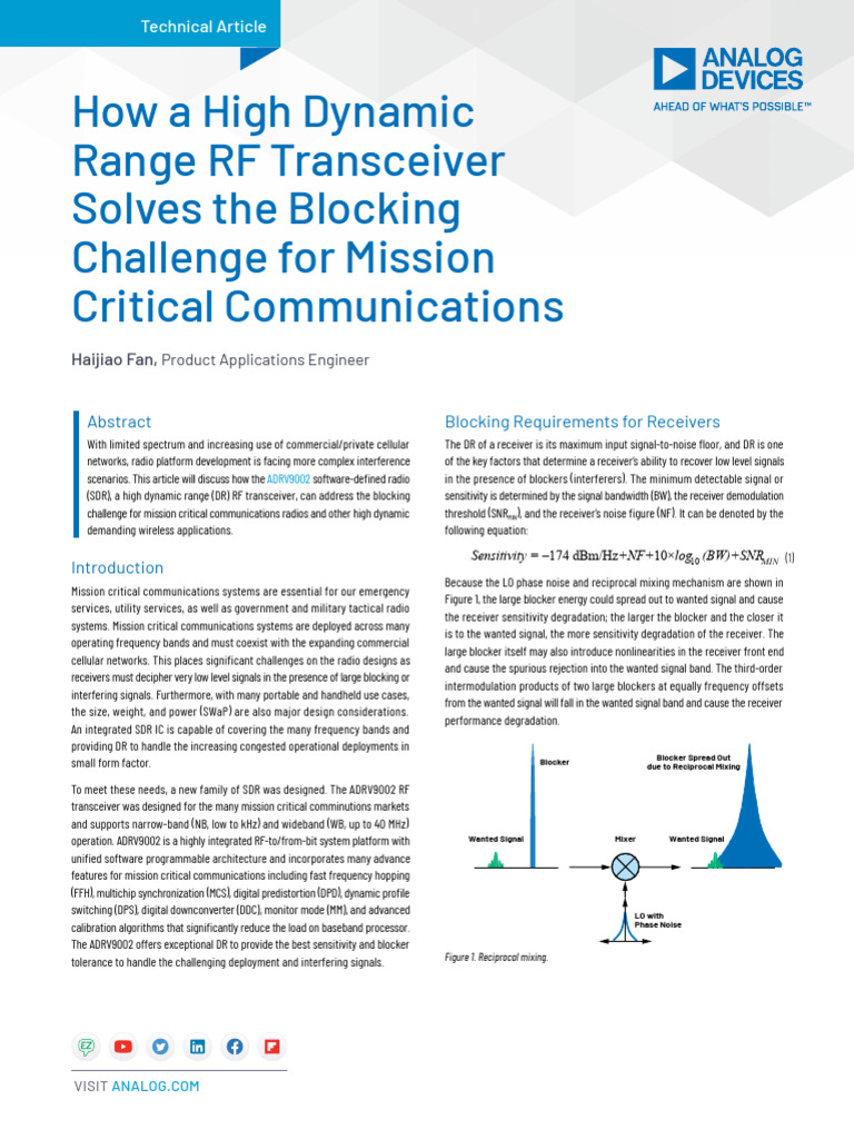 High Dynamic Range RF Transceiver Solutions | PDF