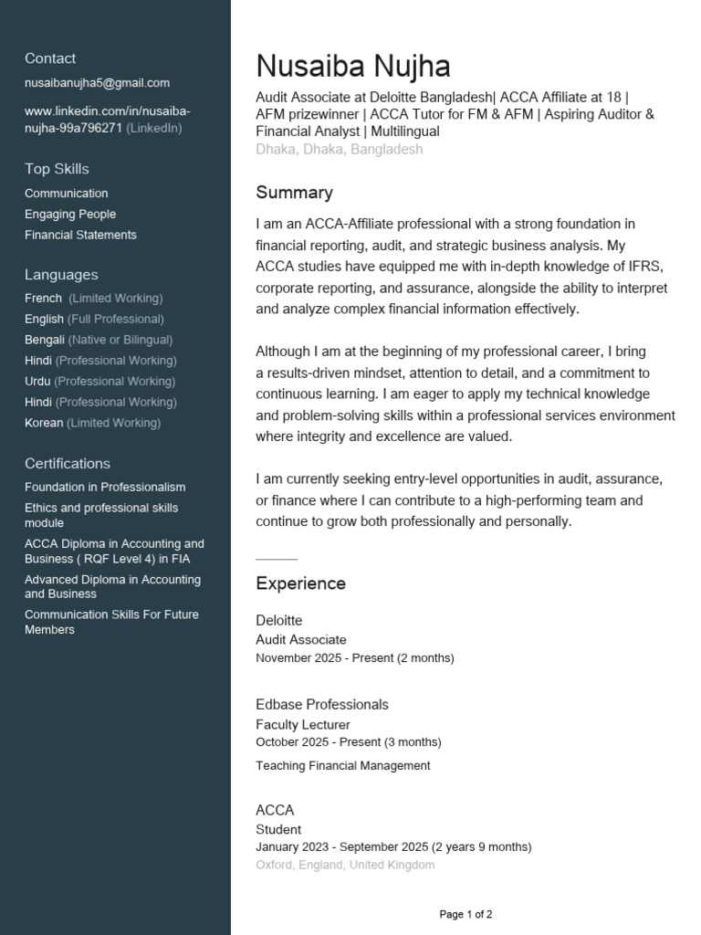 Profile | PDF | Accounting | Audit